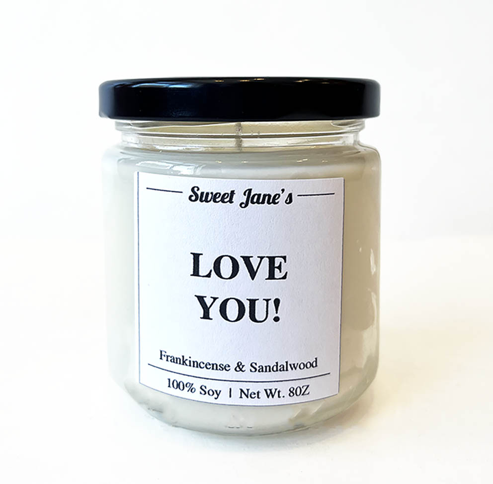 Love You Candle Sweet Janes - Gift and Confectionary