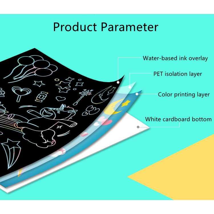 Scratch Art Card Painting Paper Drawing Colouring Stick Sweet Janes ...
