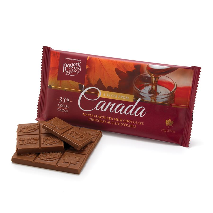 Taste From Canada Maple Flavoured Milk Chocolate Bar Sweet Janes - Gift ...